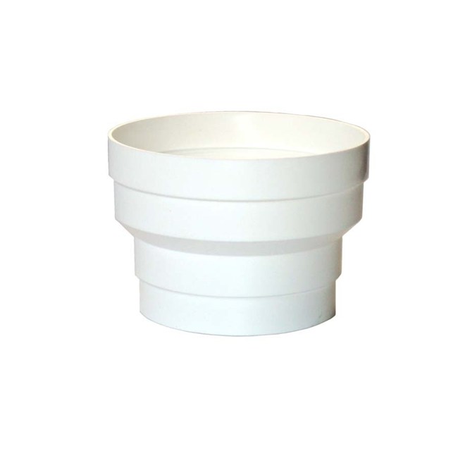 Verloopstuk - tbv PVC afzuigslang - 100/125 mm - wit